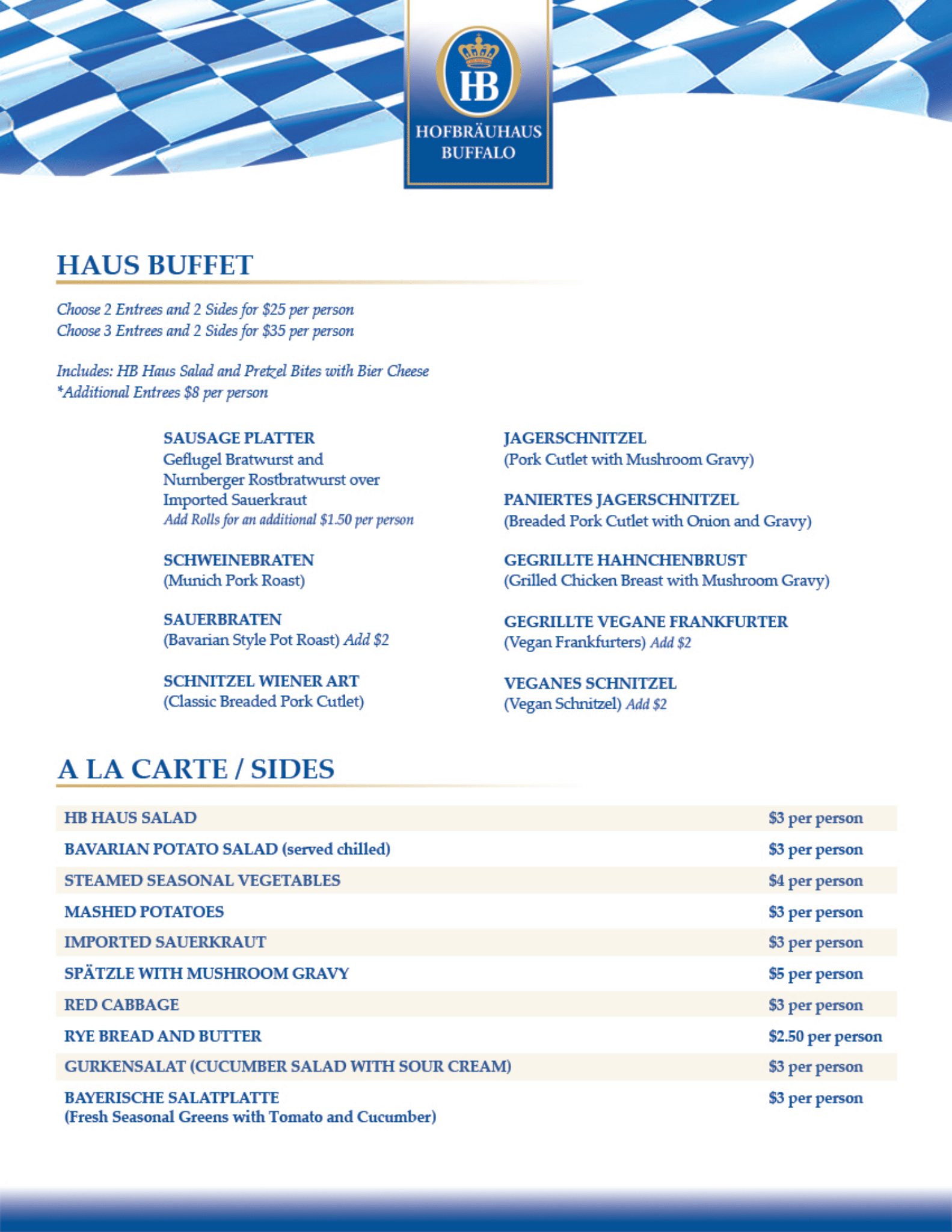 Catering Menu - Hofbräuhaus Buffalo