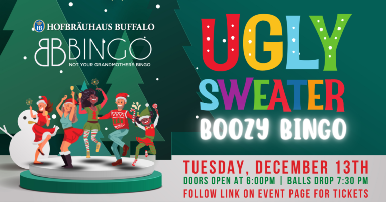 Ugly Christmas Sweater Boozy Bingo with BBs Bingo! - Hofbräuhaus Buffalo
